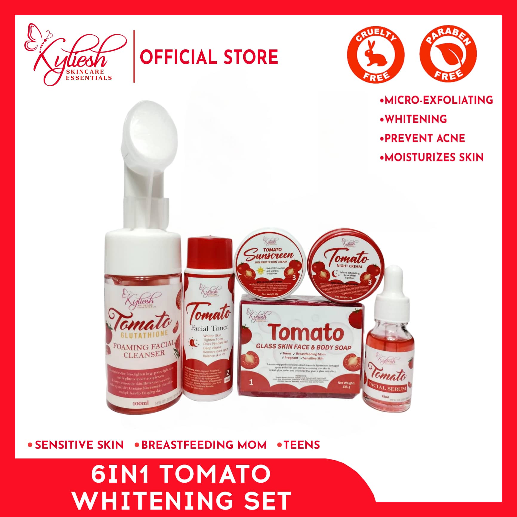 TOMATO SET 6IN1 TOMATO WHITENING SET BY KYLIESH SKIN | Lazada PH