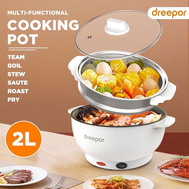 Dreepor Electric Cooker Multifunctional Electric Pot Double Handle ...