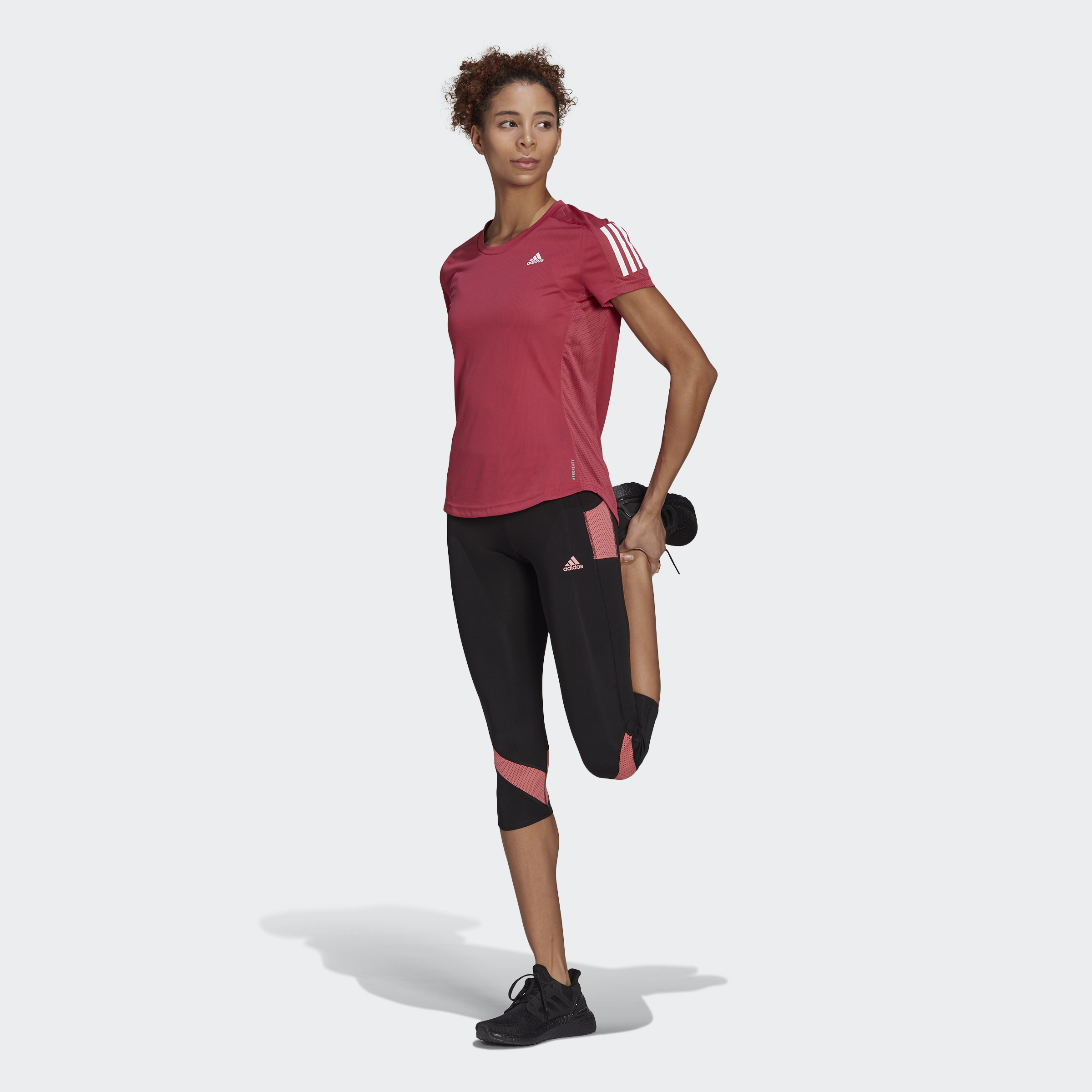 adidas RUNNING กางเกงรัดรูปสามส่วน Own the Run ผู้หญิง สีดำ GR6937 ...