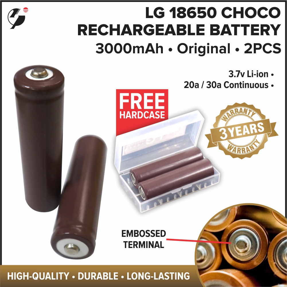 CeuLG 18650 Choco Rechargeable Battery Original / 3000mAh / 3.7v 20a ...
