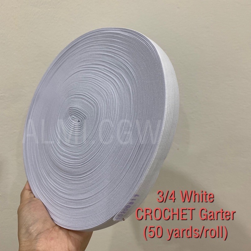 GARTER: 3/4 3/8 White or Black Crochet/Loom/USA in Roll | Lazada PH