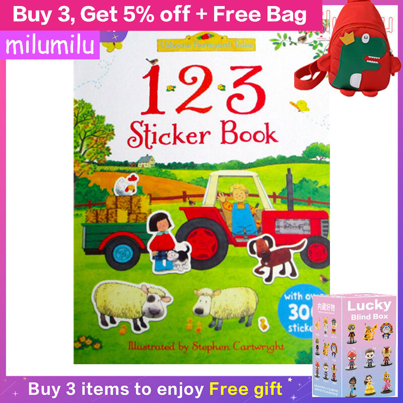 milumilu Usborne 123 Sticker Book Colouring English Activity Story ...