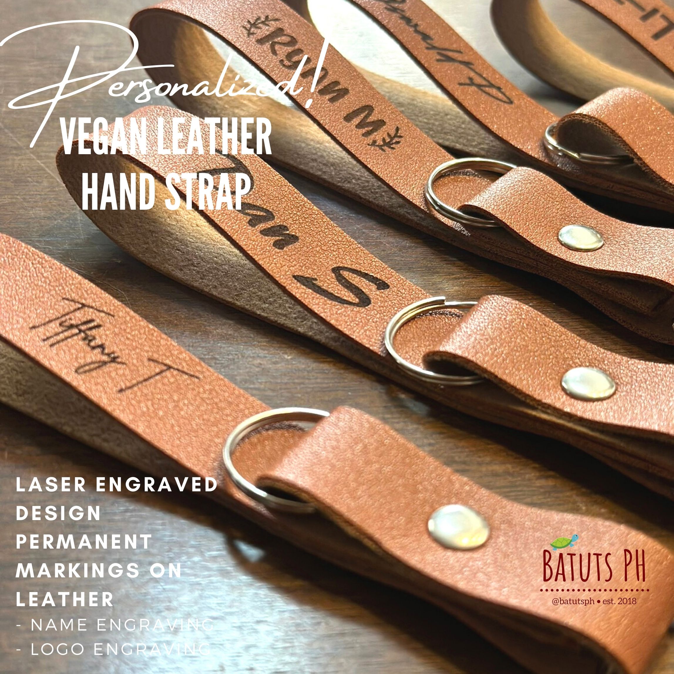 Batuts Ph - Personalized Leather Hand Strap Keychain - Leather Keychain ...
