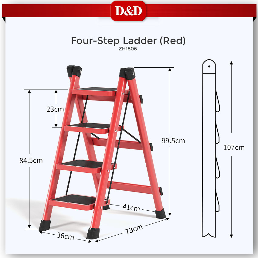 D&D | ZH180 Step Ladder Folding, Thickened Household Ladder Non-Slip ...