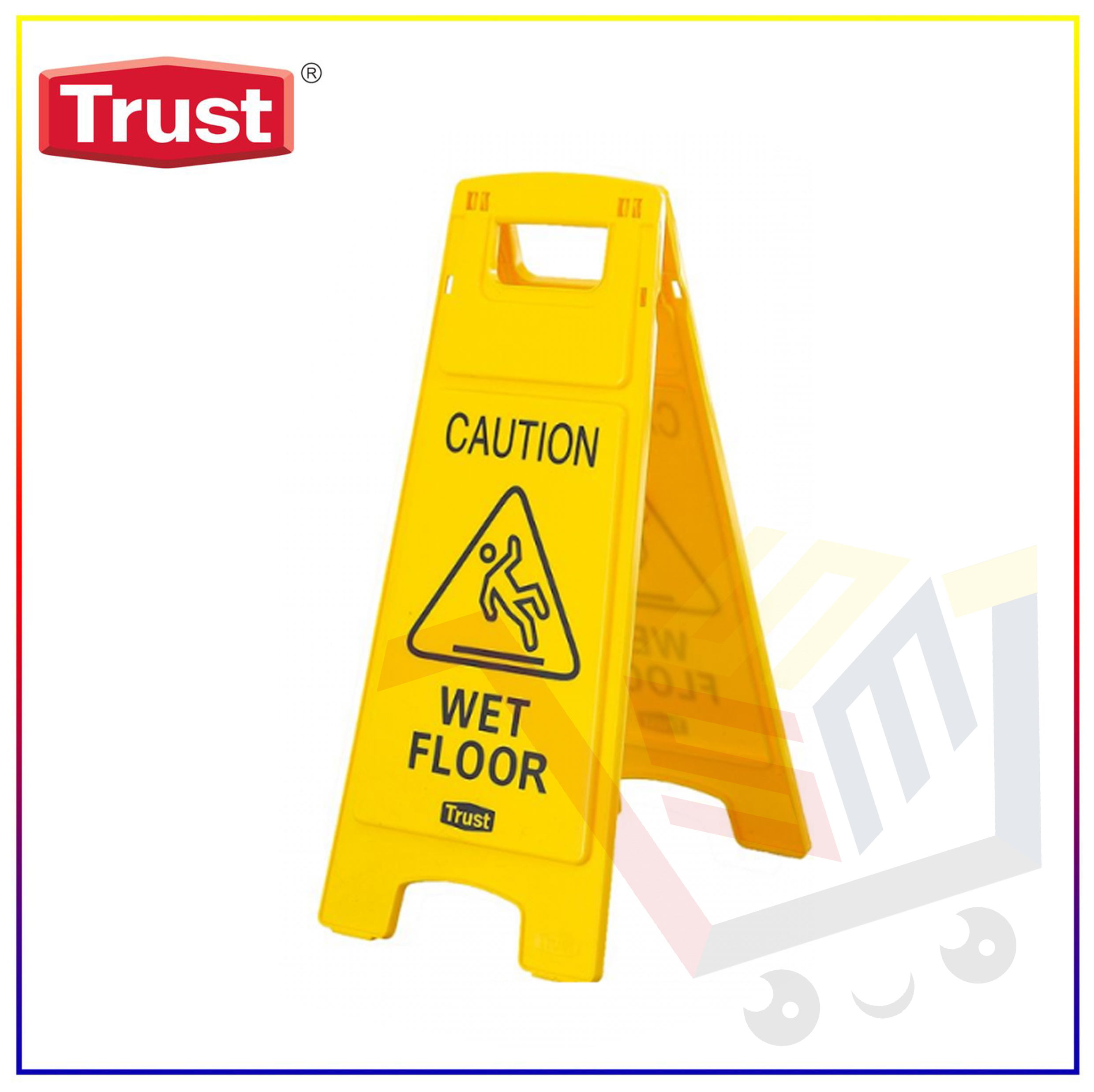 TRUST™ Floor Safety Sign with "Caution Wet Floor" Imprinted/Caution ...