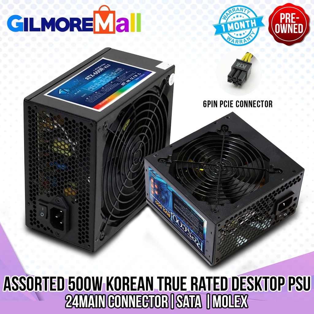 Assorted Korean True Rated Desktop Power Supply 500w w 6pins PSU Mixed ...