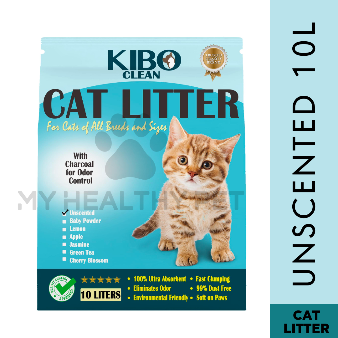 Kibo Clean Clumping Charcoal & Odor Control Cat Litter UNSCENTED 10L ...