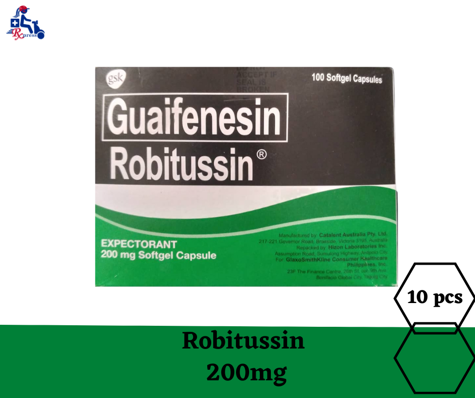 Robitussin ( Guaifenesin ) 200mg Softgel Capsule 10's | Lazada PH