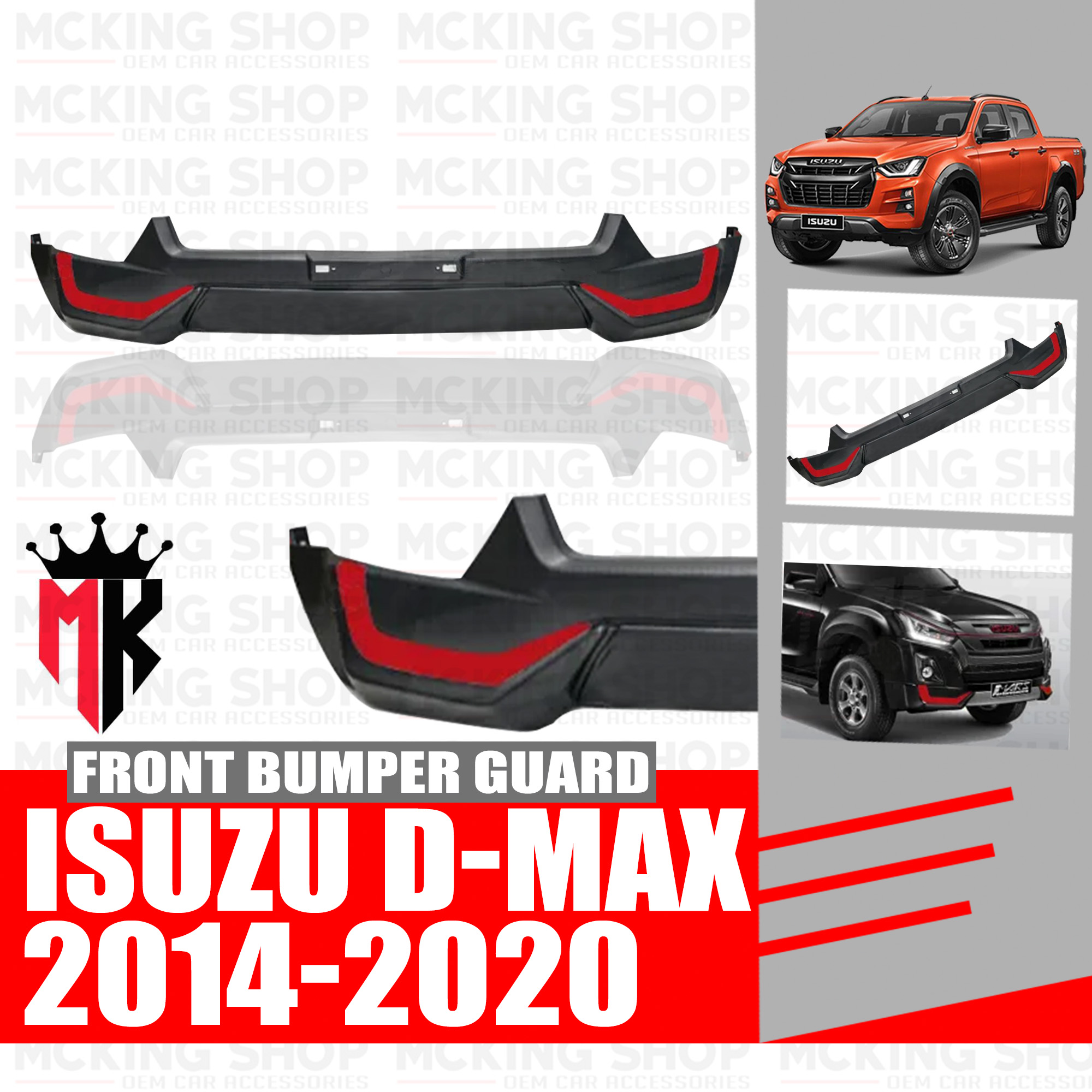 Isuzu Dmax / D-max 2014-2020 Front Bumper Nudge Red Lining / Front ...