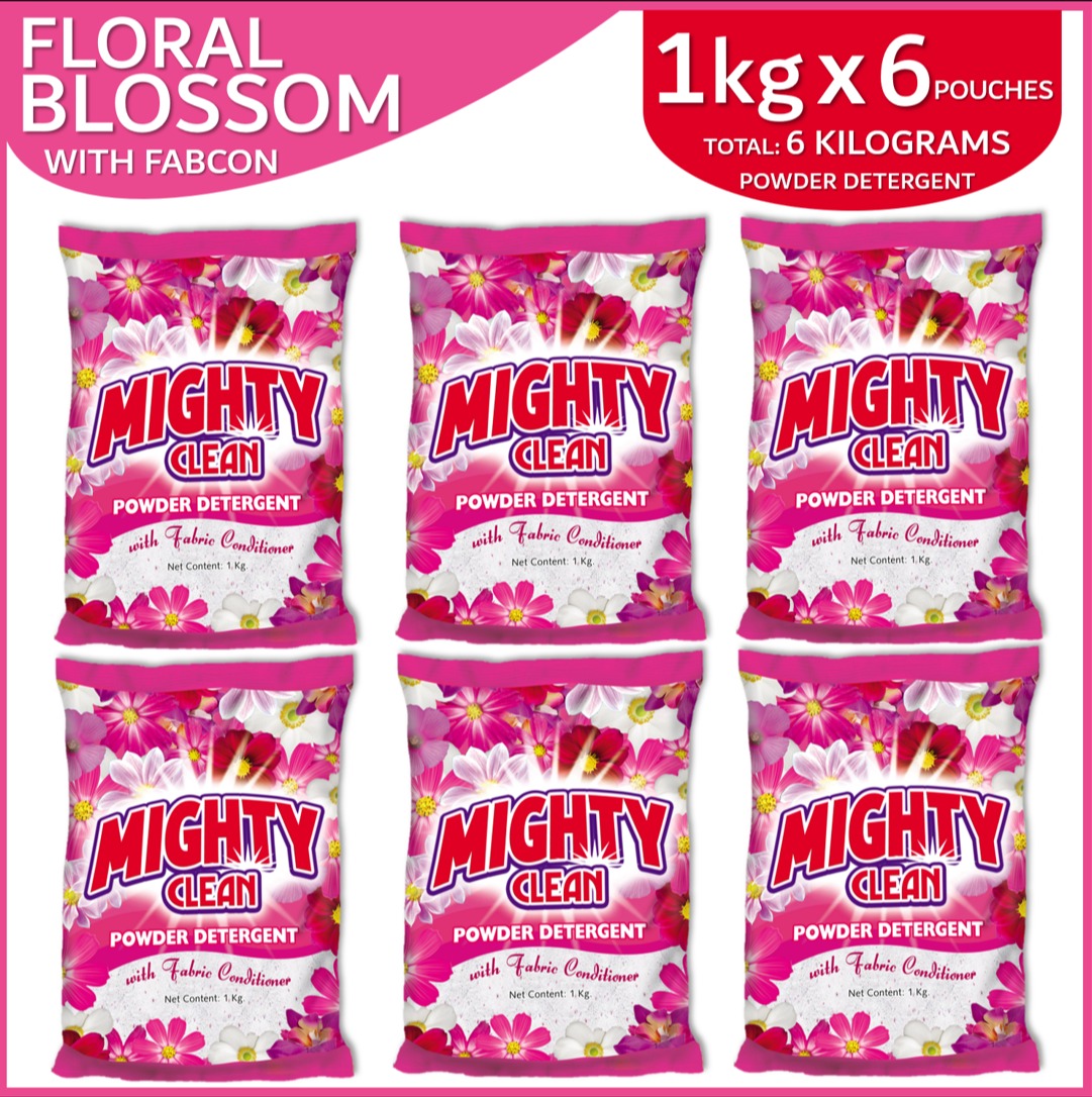 Mighty Clean Detergent Powder Floral Blossom - Powder (Pink) - SET 6 ...