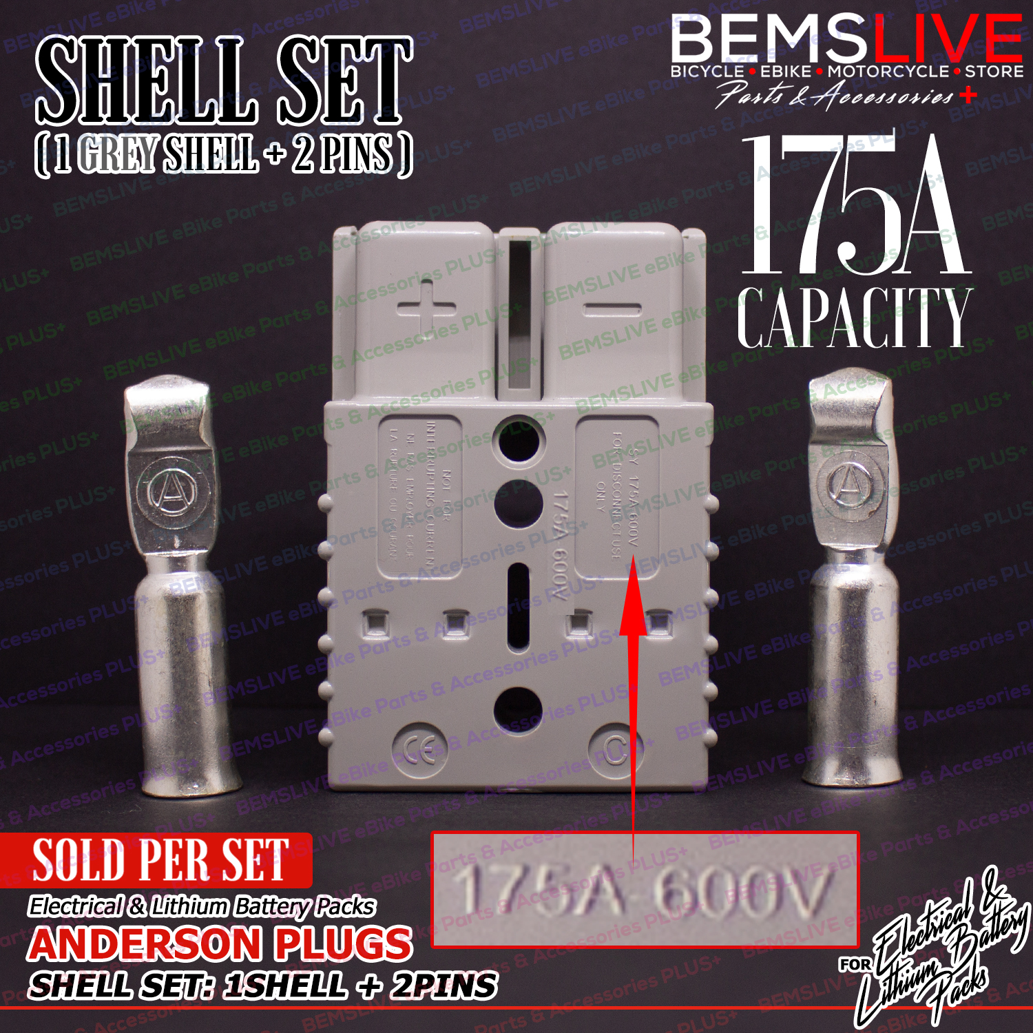 175A Grey ANDERSON Plug Connector 3 Choices of Order by BEMS (Anderson ...