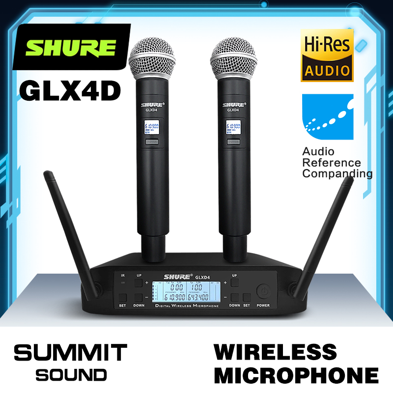 SHURE GLXD4 wireless microphone UHF dual floating mic SM58 The mic is ...