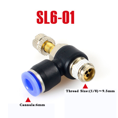 Pneumatic Speed Flow Controller SL6-01 6mm OD Hose Tube 1/8'' Male Gas ...