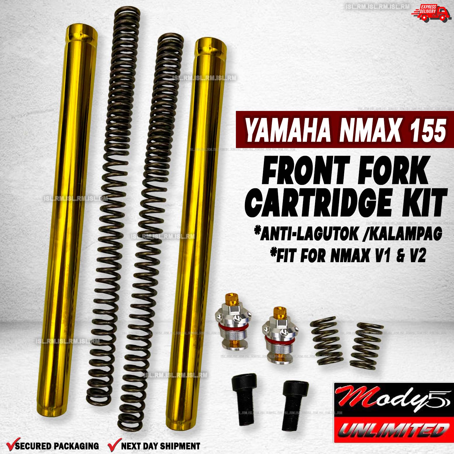 Yamaha NMAX V1 V2 155 Front Fork Cartridge Kit Gold Anti Lagutok Anti ...
