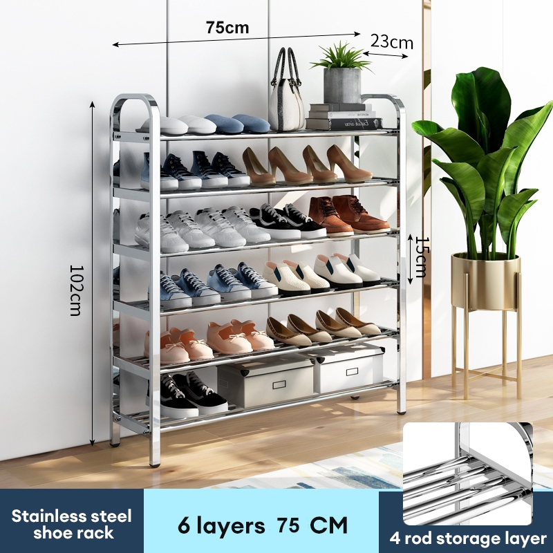 6Laye Shoe rack Colored Stainless Steel Stackable Shoes Organizer ...