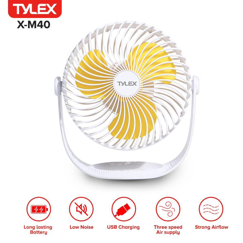 TYLEX X-M40 7 Inches Portable 360° Rotation Mini Wind Desk Fan | Lazada PH