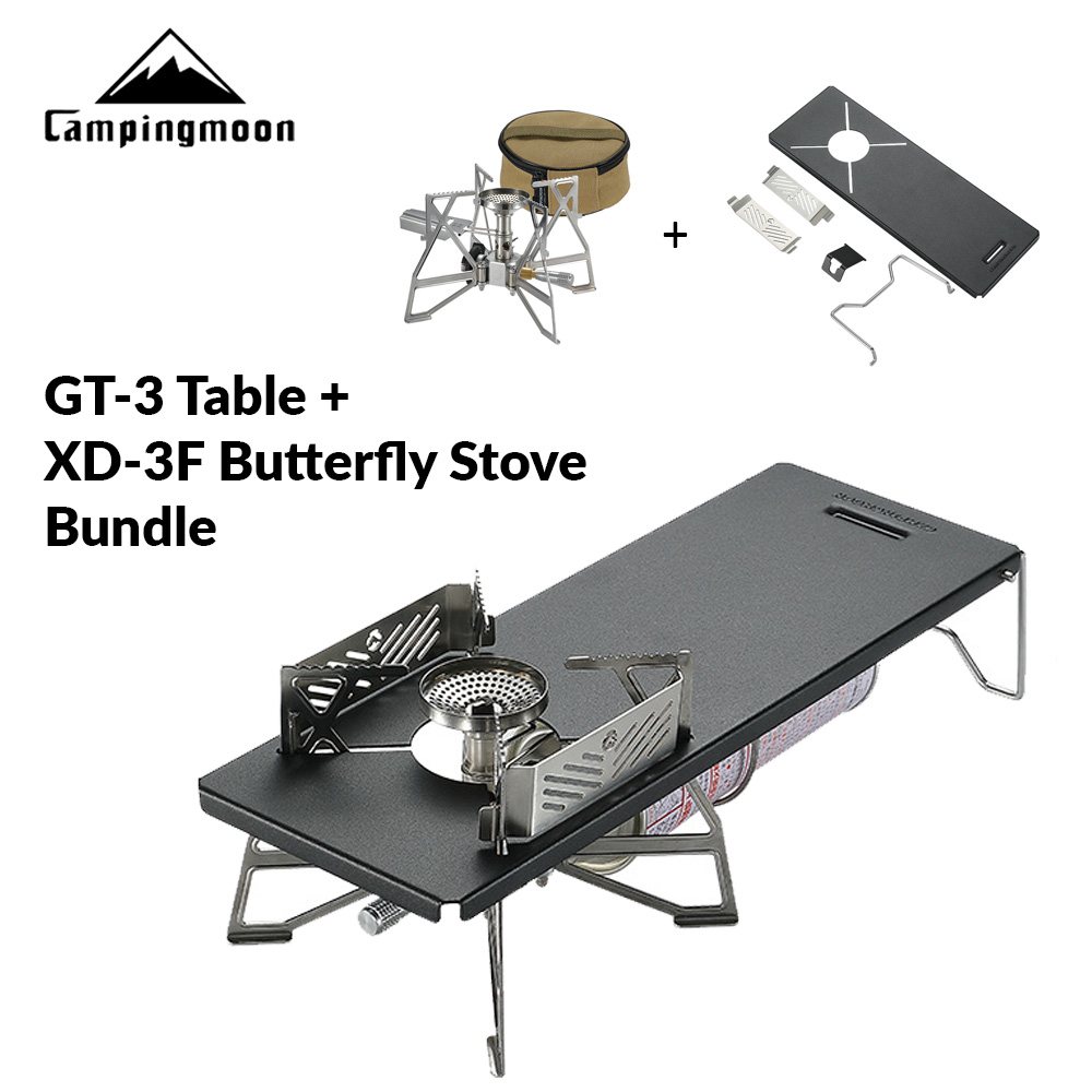 Campingmoon GT-3 Butterfly Stove Table IGT Compatible Outdoor Camping Butane Gas Canister ...