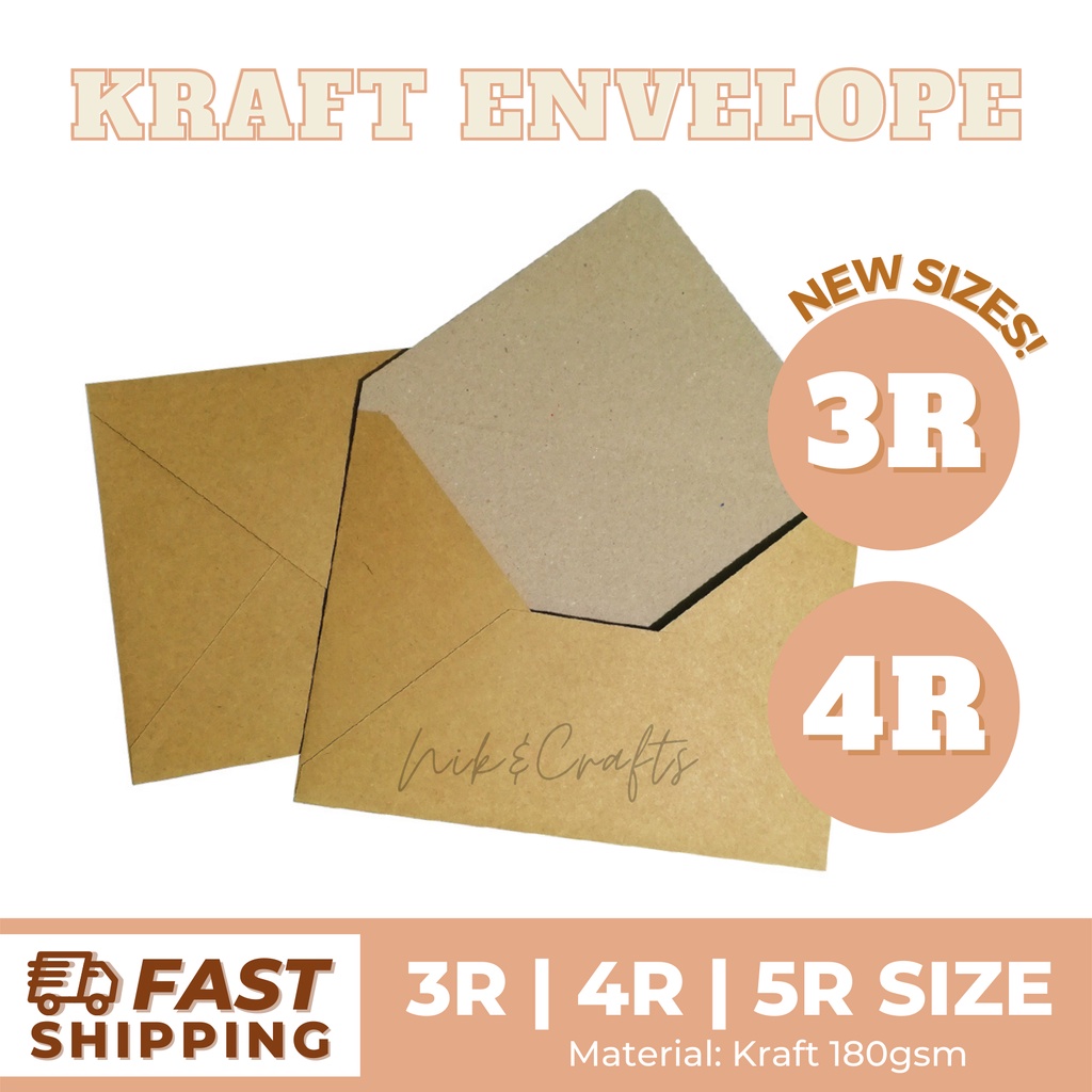 3R 4R Envelope Kraft Paper Invitation 185gsm | Lazada PH