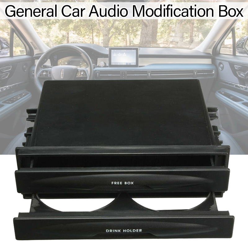 Car 2/1Din Stereo Radio Pocket Drink Cup Holder + Storage Box Dashboard ...