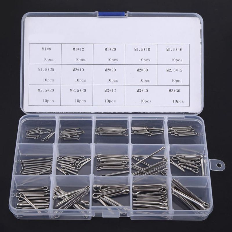 150Pcs Split Cotter Pins Kit Set W/ Box Stainless Steel Assortment ...