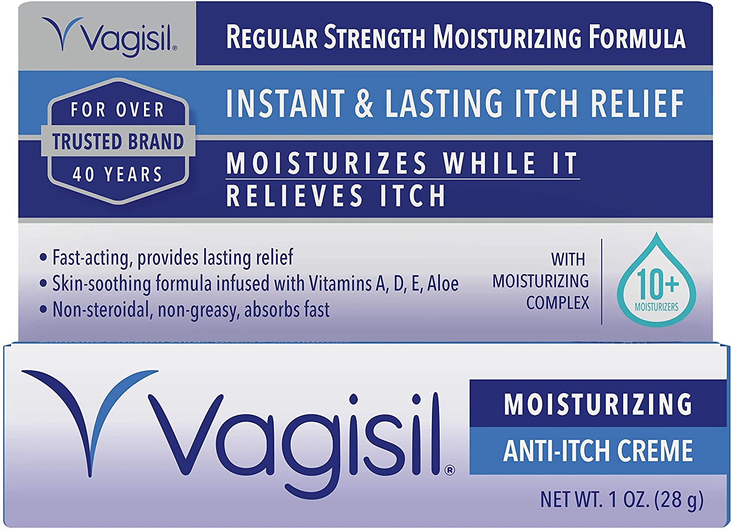 Vagisil Regular Strength Moisturizing Anti-Itch V.ginal Cream, 1 Ounce ...
