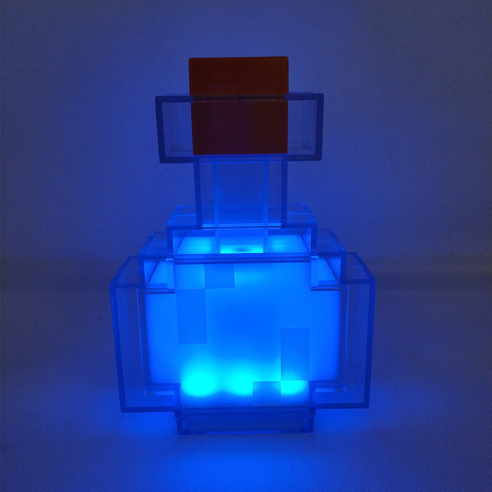 Toy for Kids Minecraft Potion Bottle Light 8 Color-Changing LED Lamp ...