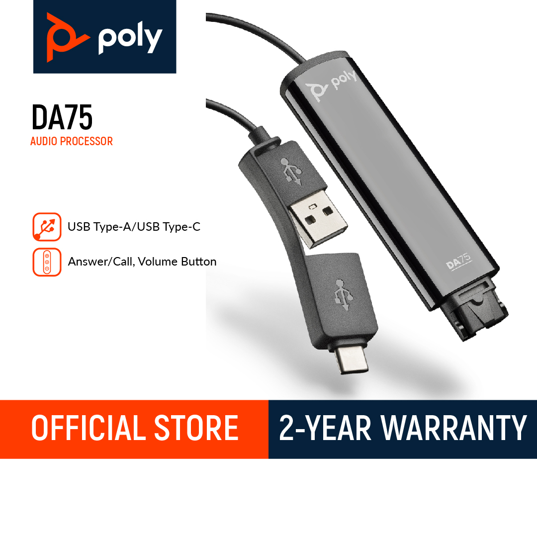 Poly DA75 USB-A/USB-C Quick Disconnect (QD) digital adapter ...