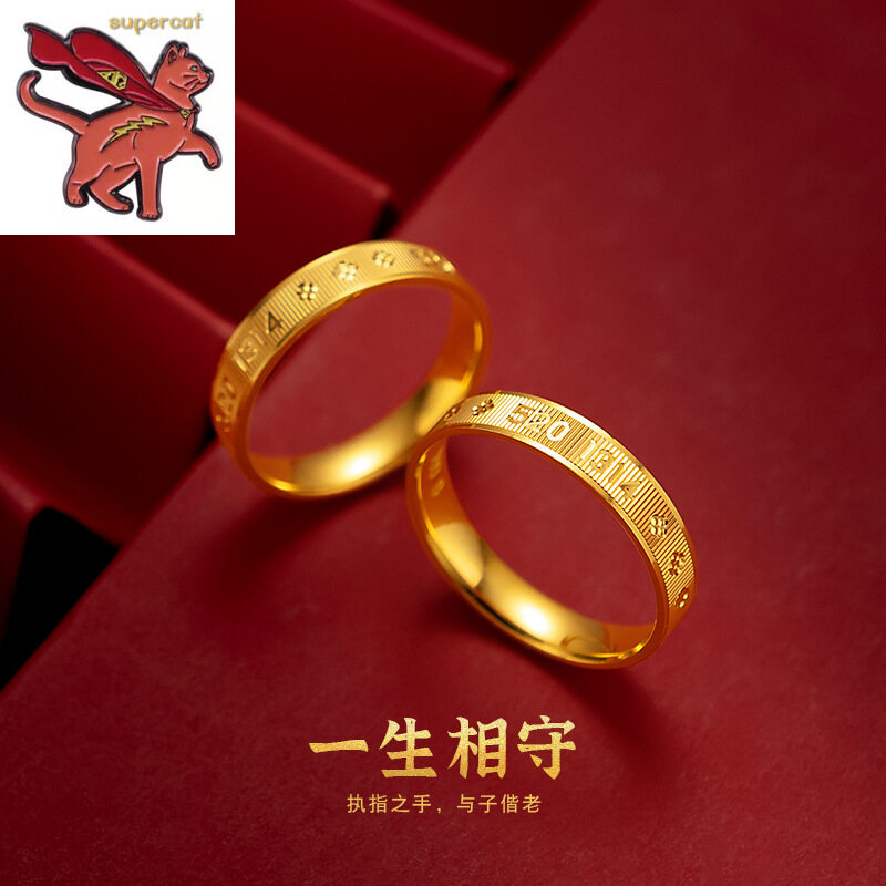 real gold pawnable couple rings 520 rings for men and women 5201314 ...