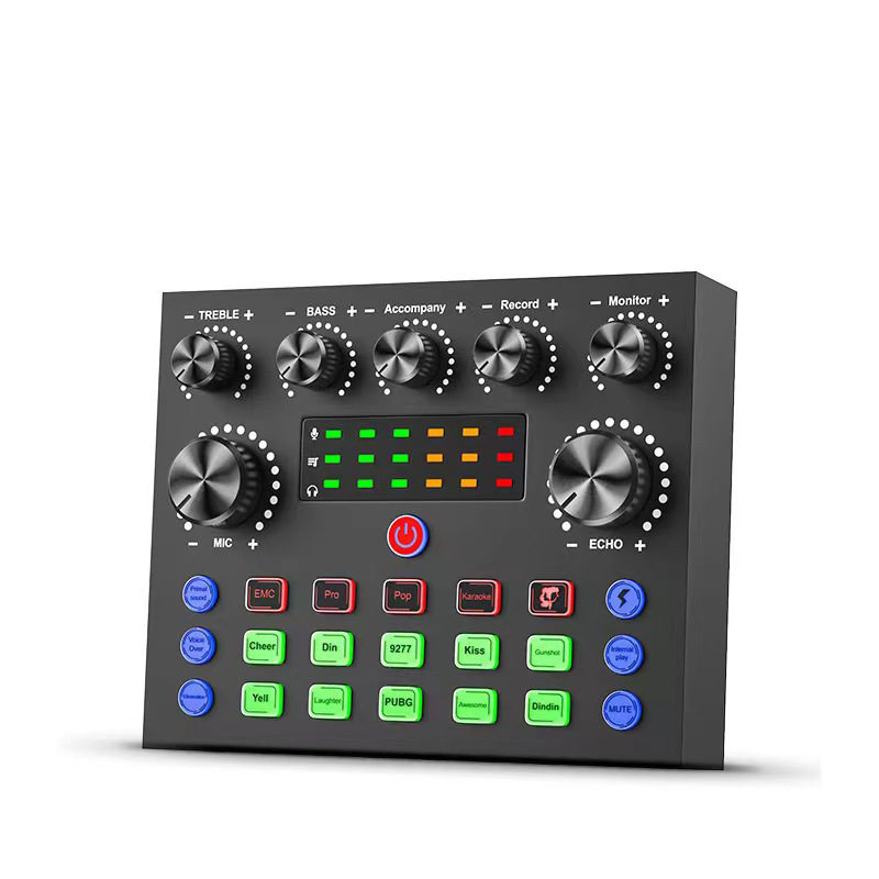 V8S Sound Card Complete Set ,Bluetooth Audio Mixer Condenser Microphone ...