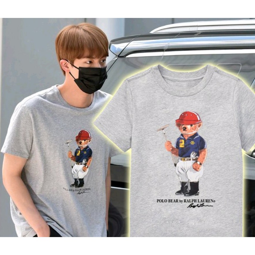 T shirt for men BTS Jin POLO Bear Shirt - BTS Seokjin POLO Bear Shirt ...