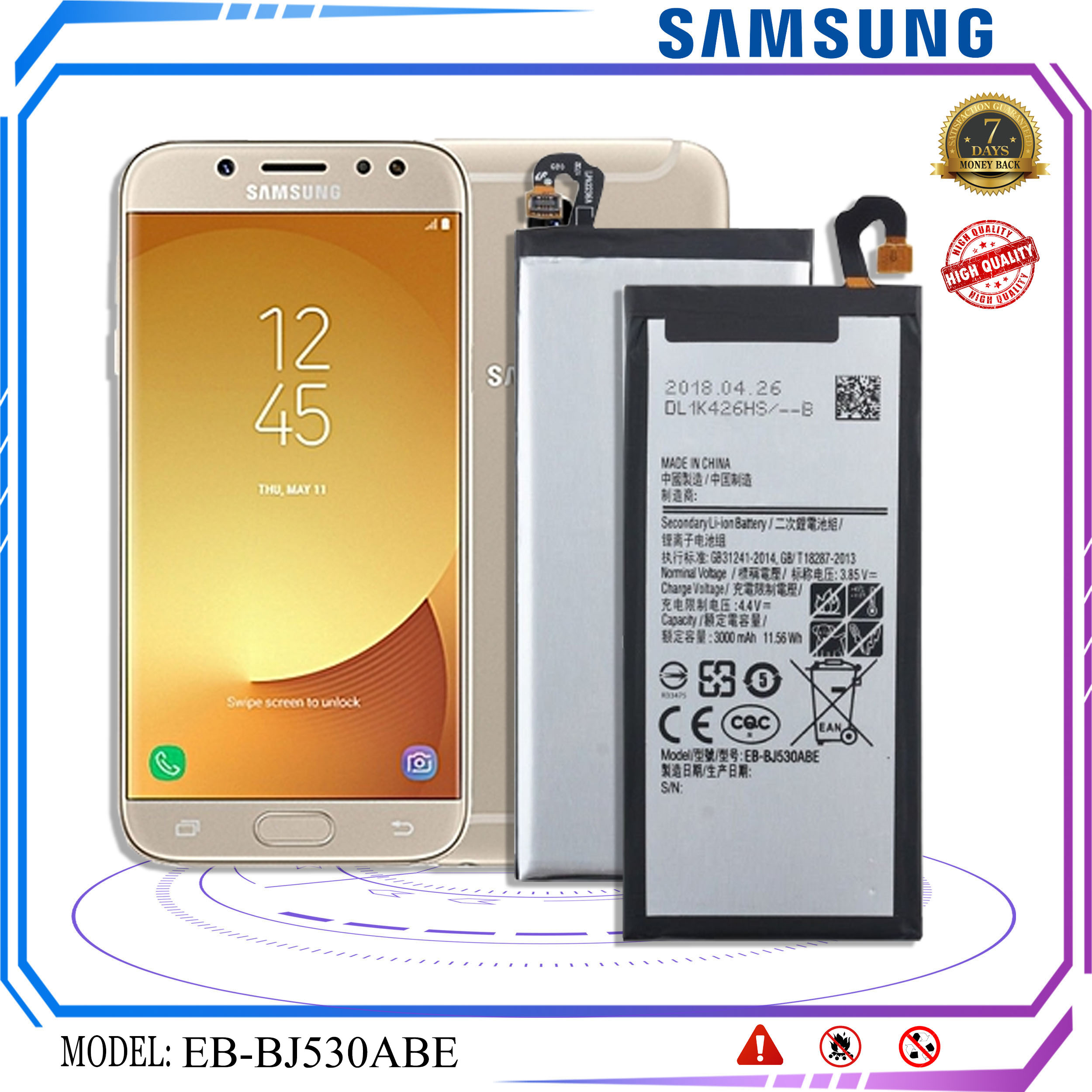 Original battery For Samsung Galaxy J5 Pro (2017) J530 Battery EB ...