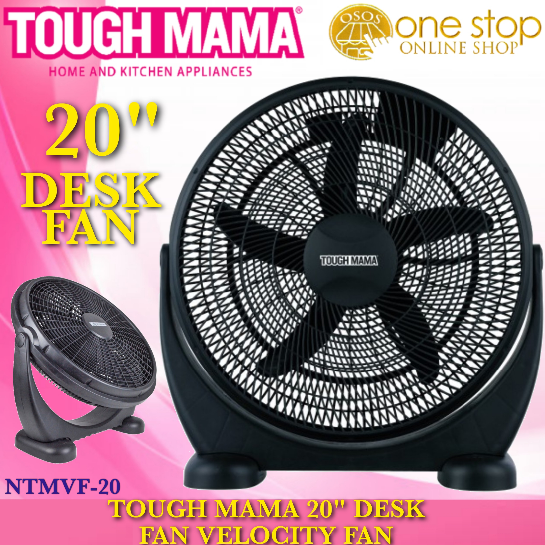 Tough Mama 20" Electric Fan Desk Fan Velocity Fan NTMVF-20 •OSOS ...