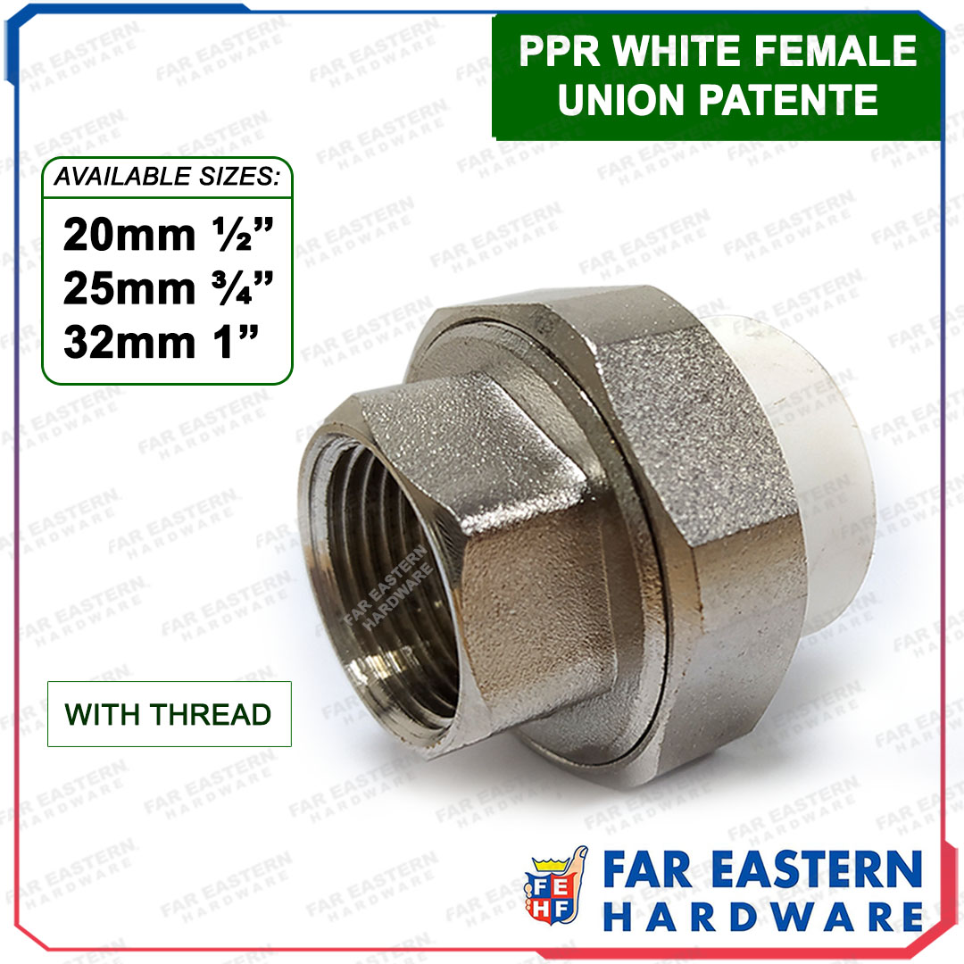 PPR Pipe White Fittings Threaded Female Union Patente with Thread 1/2" 3/4" 1" | Lazada PH