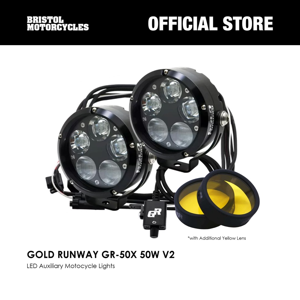 Gold Runway GR-50X 50W LED Auxiliary V1 AND V2| Motorcycle Fog Light ...