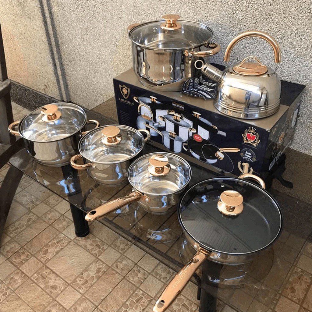 Kaisa Villa KV-1004 12 Piece Stainless Steel Induction Cookware Set ...