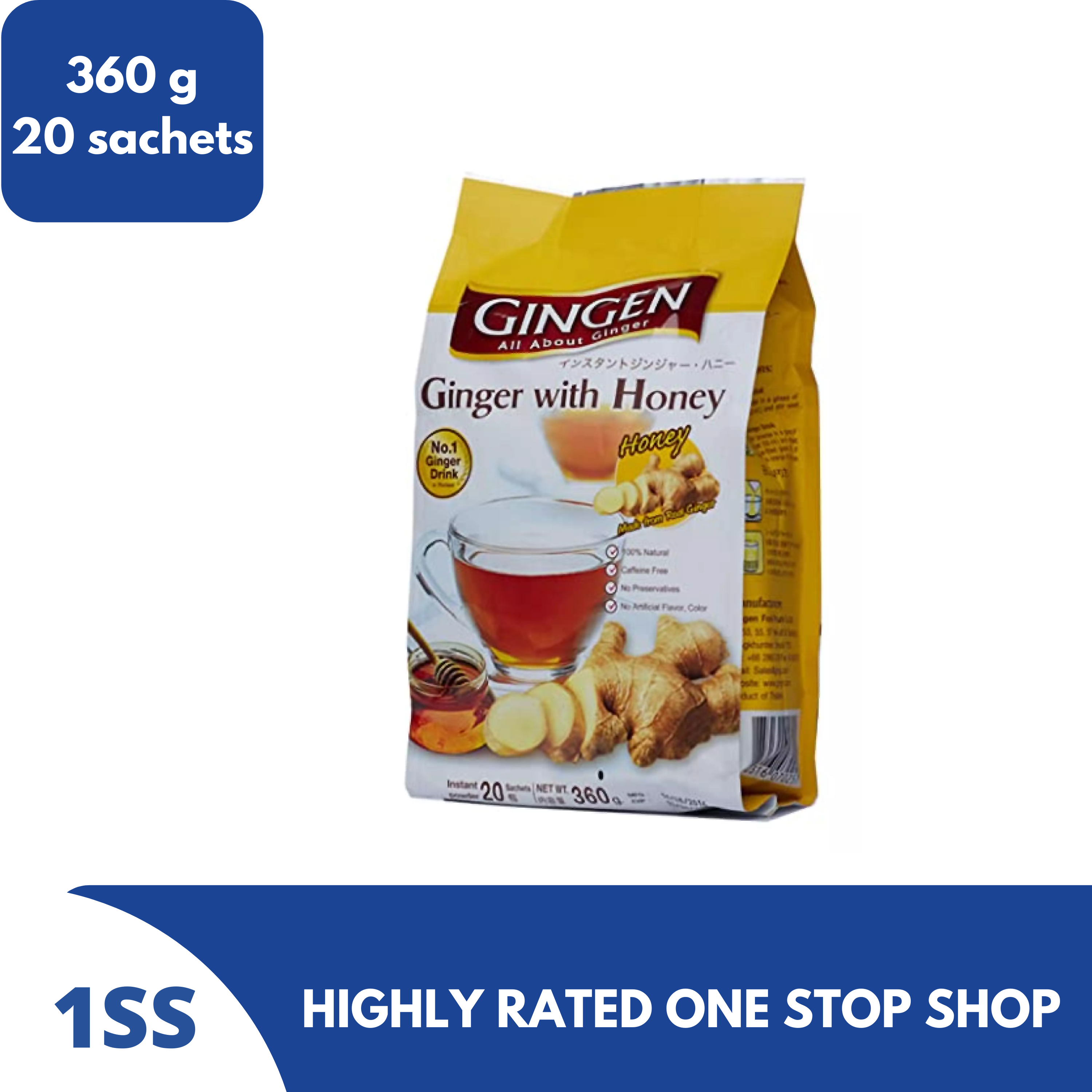 Gingen Tea Ginger with Honey, 360g (20 sachets) | Lazada PH