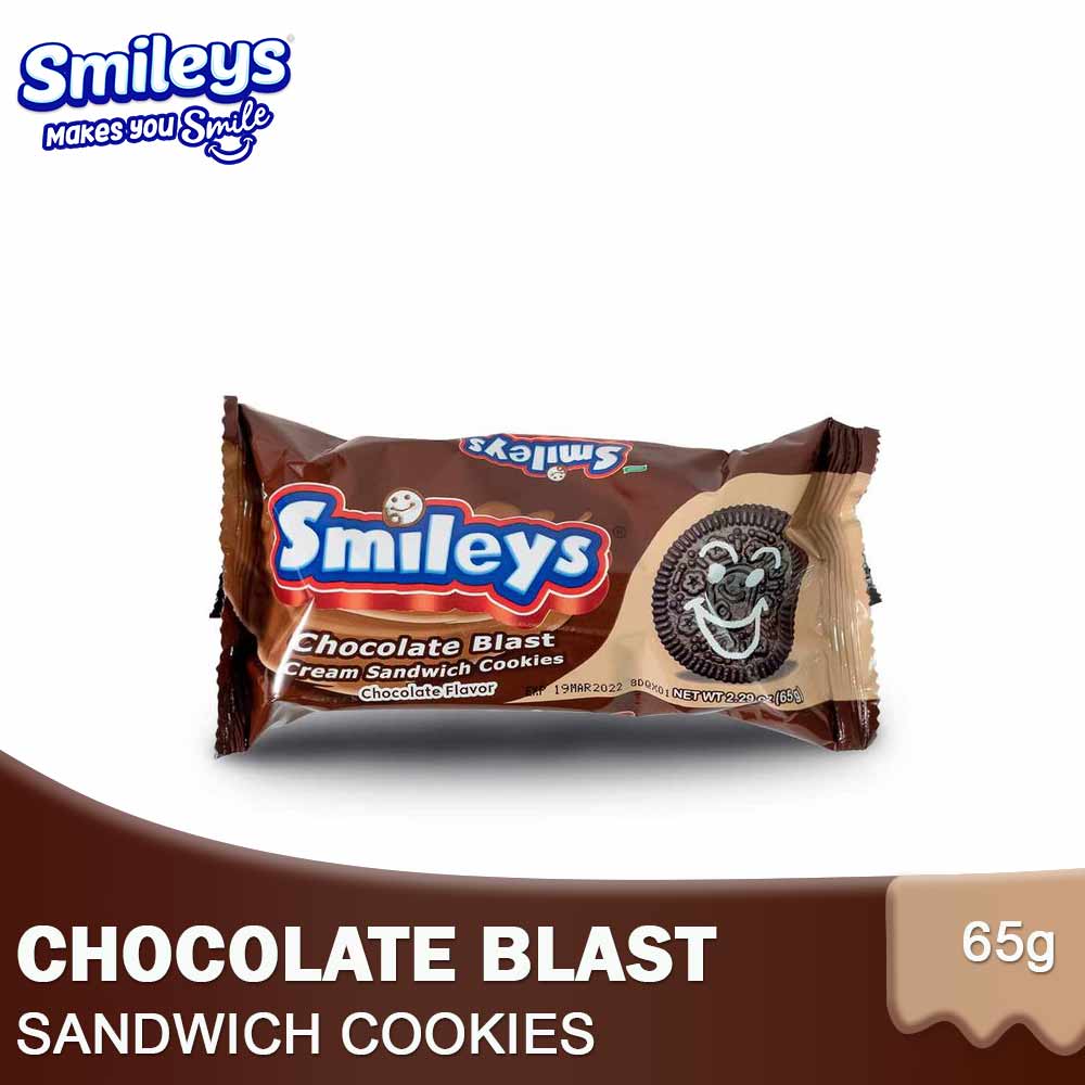 Smileys Chocolate Blast Cream Sandwich Cookies 65g | Lazada PH