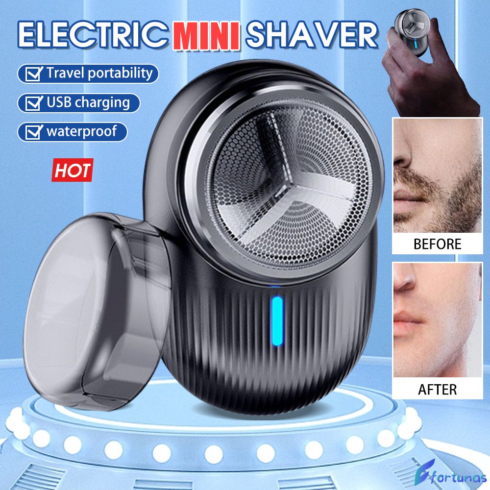 Electric Mini Shaver Safety Heads Razor Waterproof Men's Travel ...
