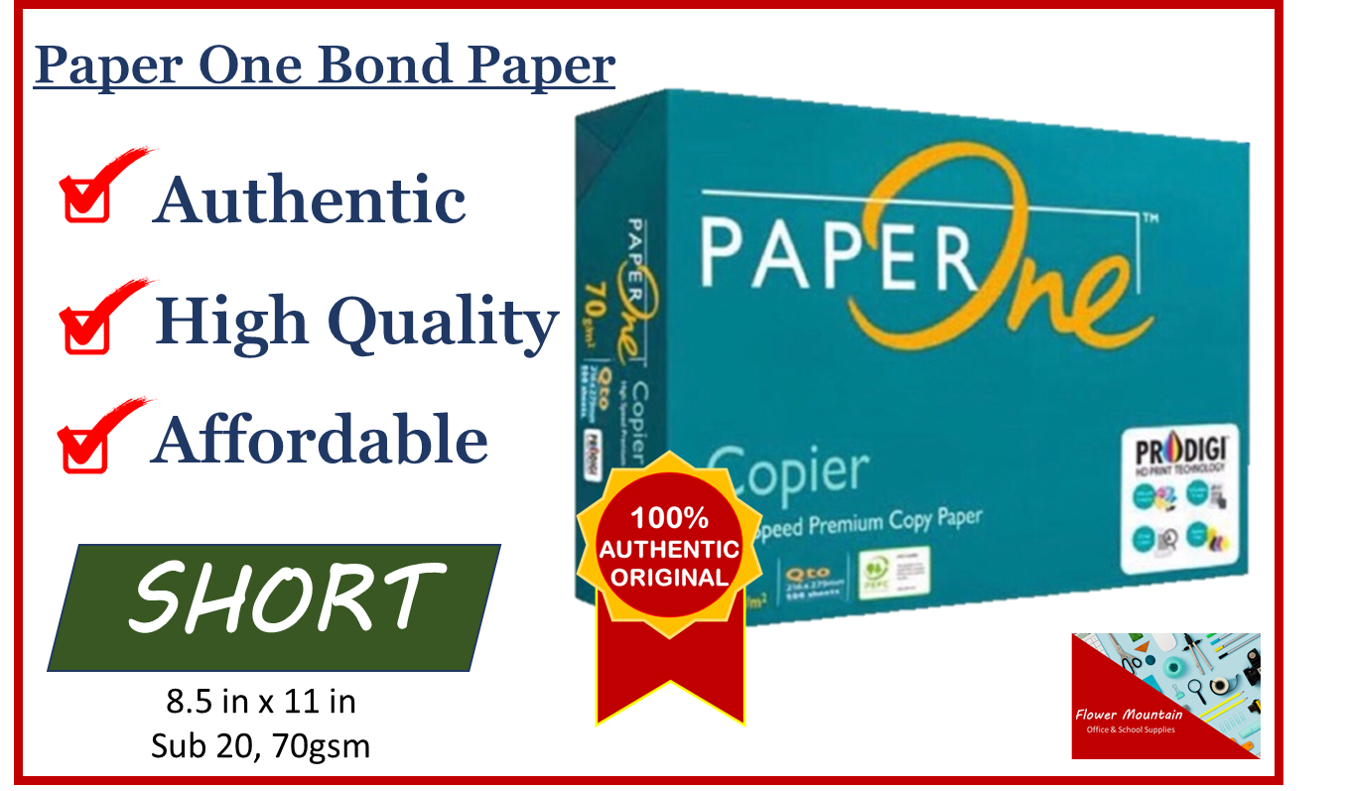 Paper One Bond Paper Short / 1 ream (500 sheets) | Lazada PH