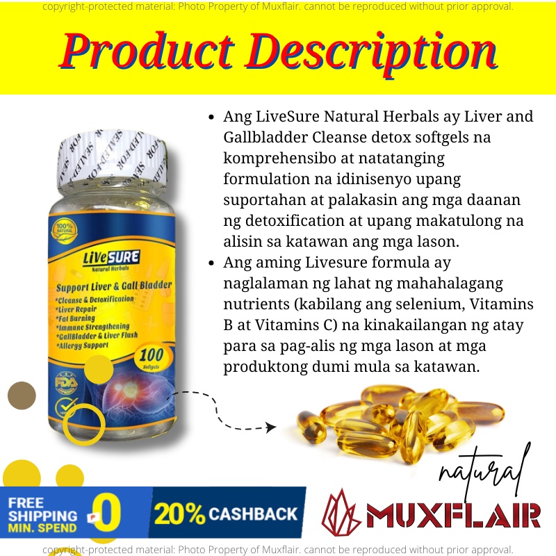 LiveSure Natural Herbal Liver Support Supplement | Lazada PH