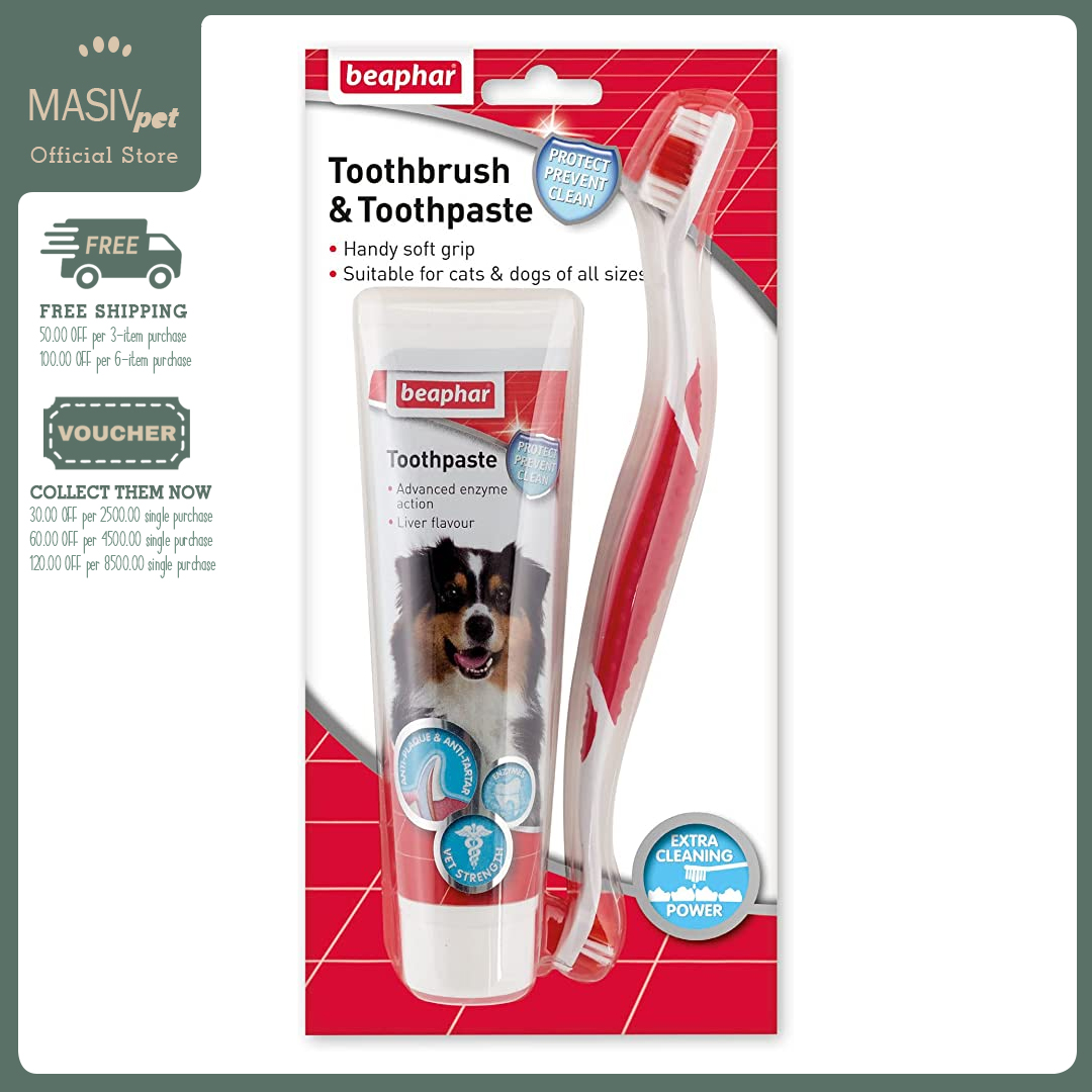 Beaphar Tootbrush & Toothpaste Combo Pack 100g | Lazada PH