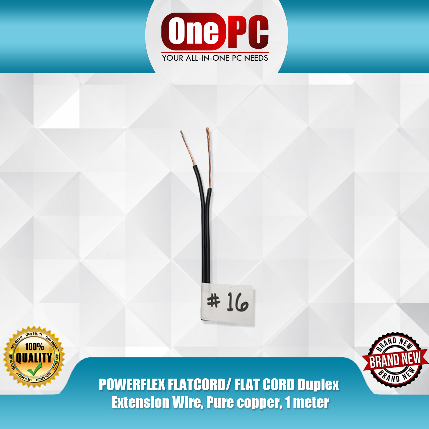 POWERFLEX FLATCORD/ FLAT CORD Duplex Extension Wire, Pure copper, 1 ...