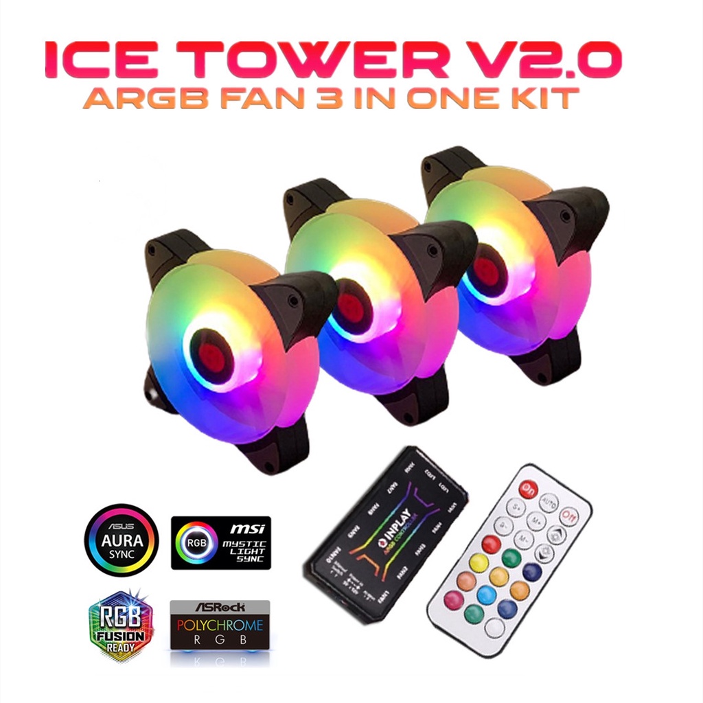Explosion! Inplay Ice Tower RGB FAN 3 in 1 kit V2 w/ Remote Control ...
