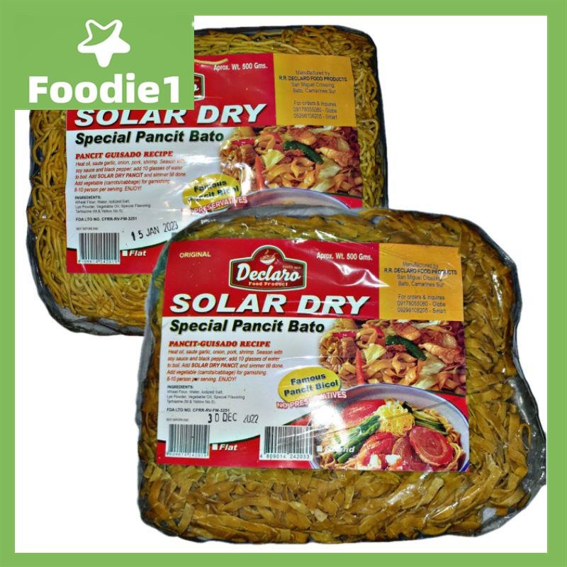 Foodie1 Declaro Dried Pancit bato Original(flat/round) 500grams | Lazada PH