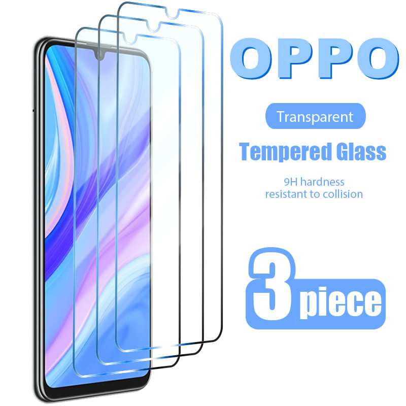 3PCS OPPO Tempered Glass for OPPO A3S A15S A12E A52 A71 A72 A92 A54 A55 ...
