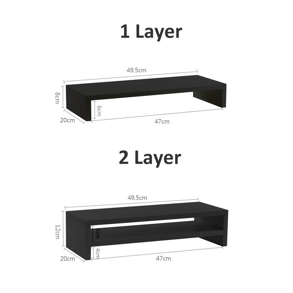 1Layer/2Layer Wooden Monitor Holder Bracket laptop Stand Desktop ...