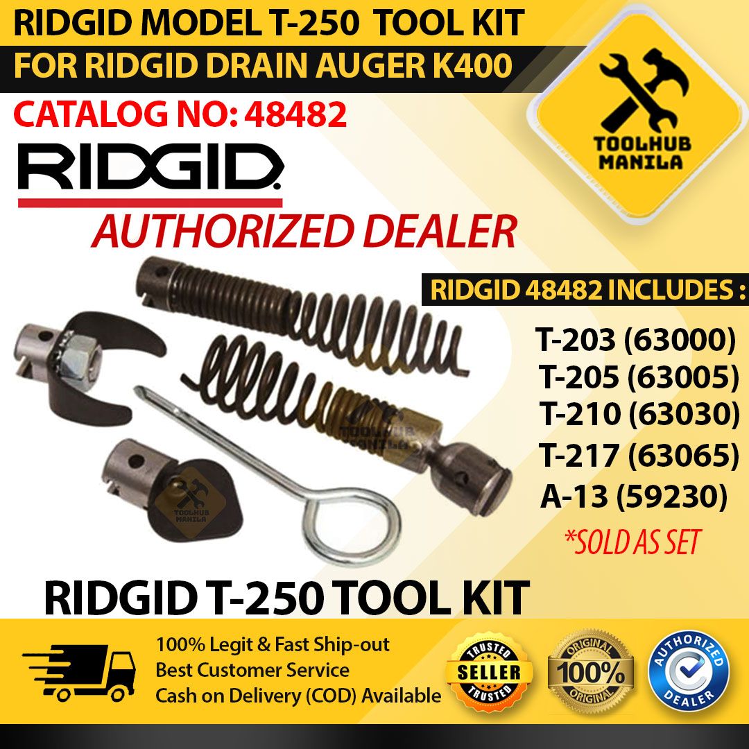 Ridgid T-250 Tool Set for 3/8" Cable Catalog No 48482 for Ridgid Drain ...