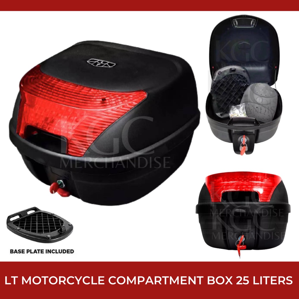 KGC Motorcycle Box LT Moto Box 25 Liters Red/Black Motorbox | Lazada PH