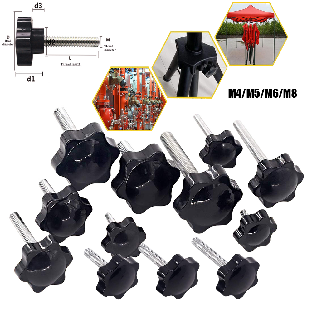 5Pcs Star Shape Thread Clamping Handle Bolt Bakelite Hand Knob ...