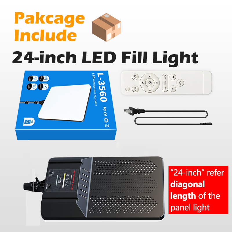 24 inch LED Video Light Panel Light With Tripod Square Diffuser Light ...